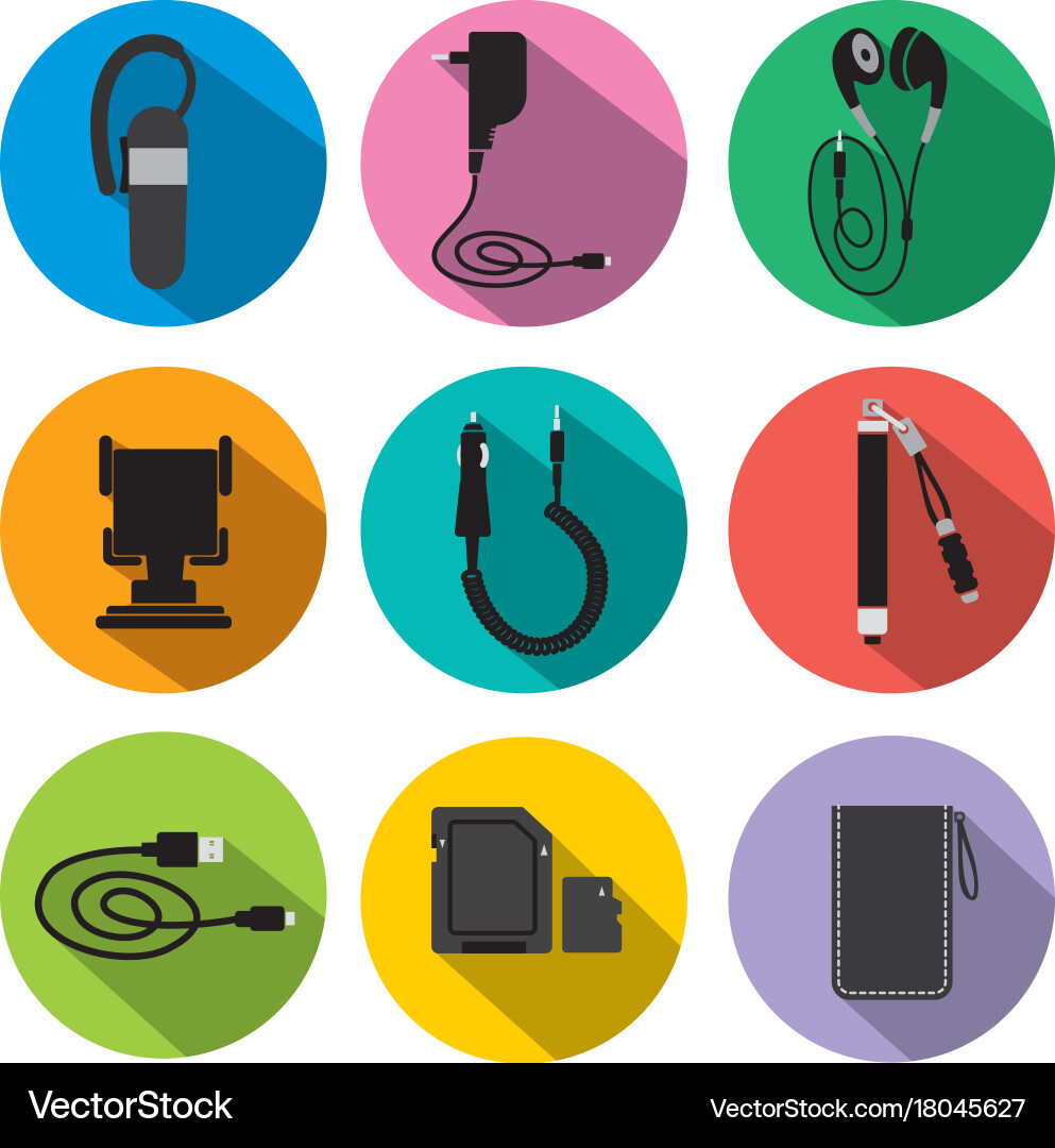 Mobile accessories for phone Royalty Free Vector Image
