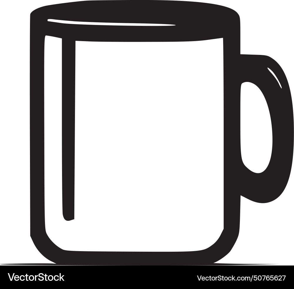 Mug - black and white Royalty Free Vector Image