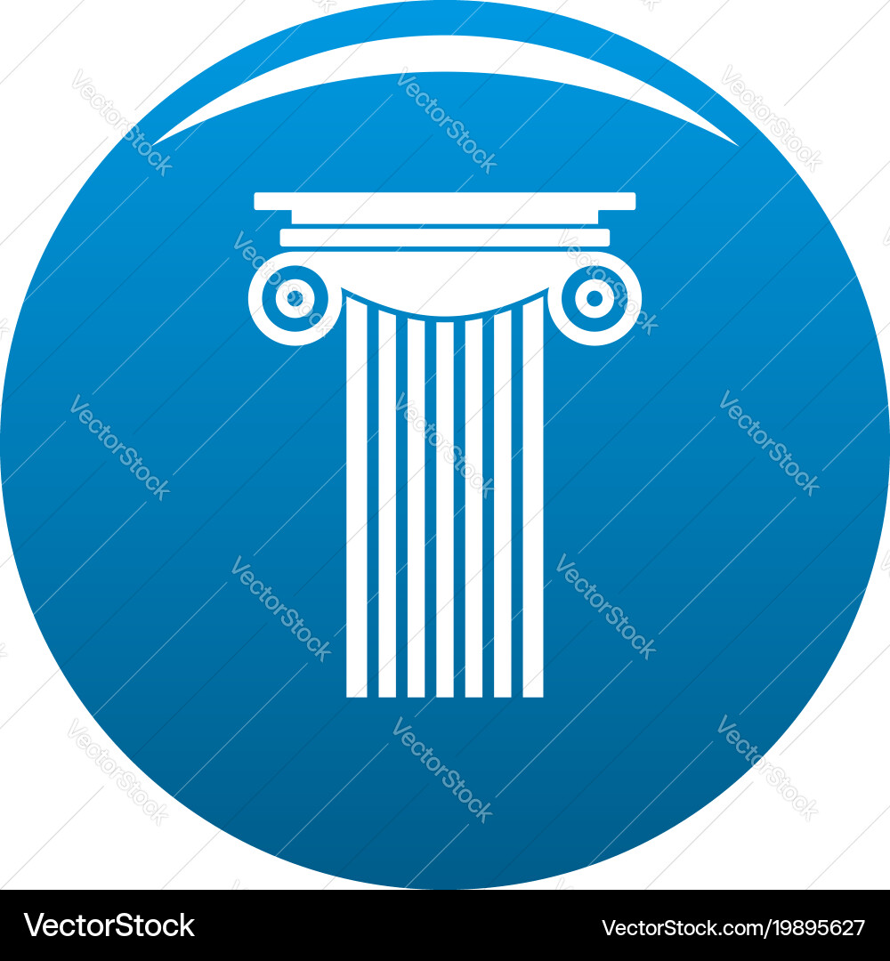 Reinforced concrete column icon blue Royalty Free Vector
