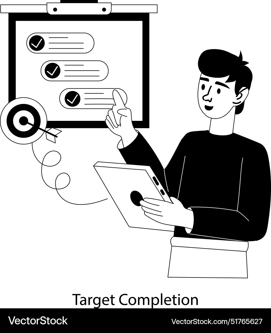 Target completion Royalty Free Vector Image - VectorStock