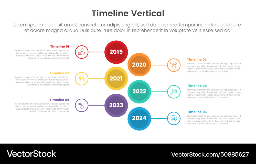 Vertical timeline milestone infographic template Vector Image