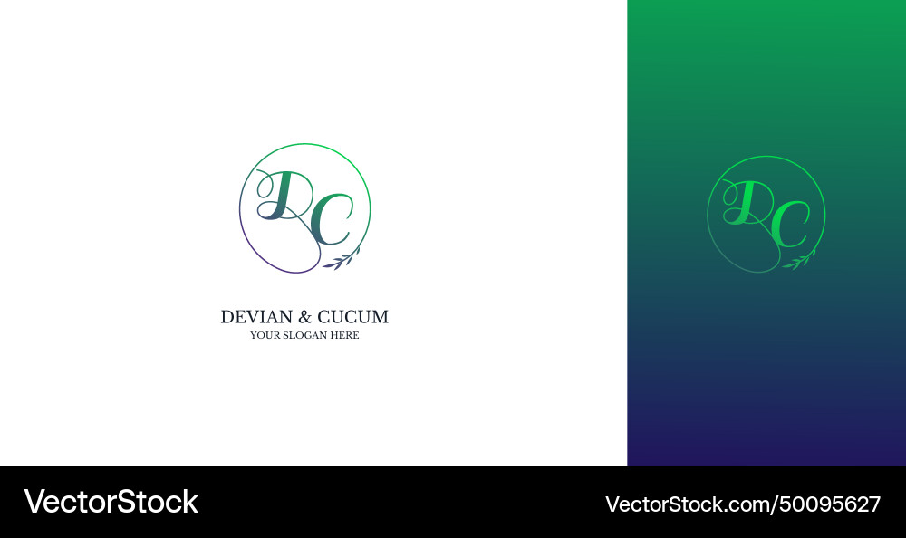 Wedding logo initial dc design Royalty Free Vector Image