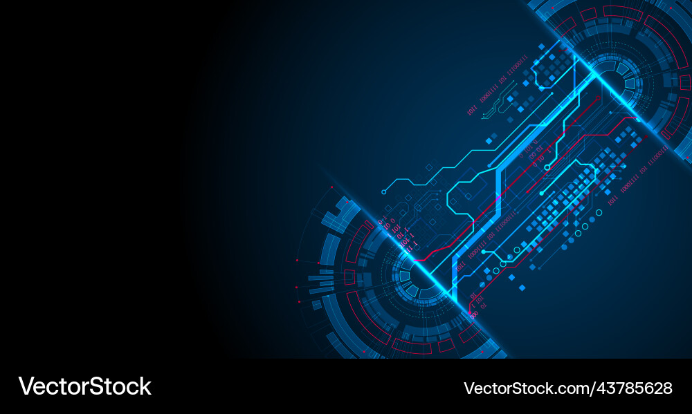 Abstract half-circle technology circuit board Vector Image