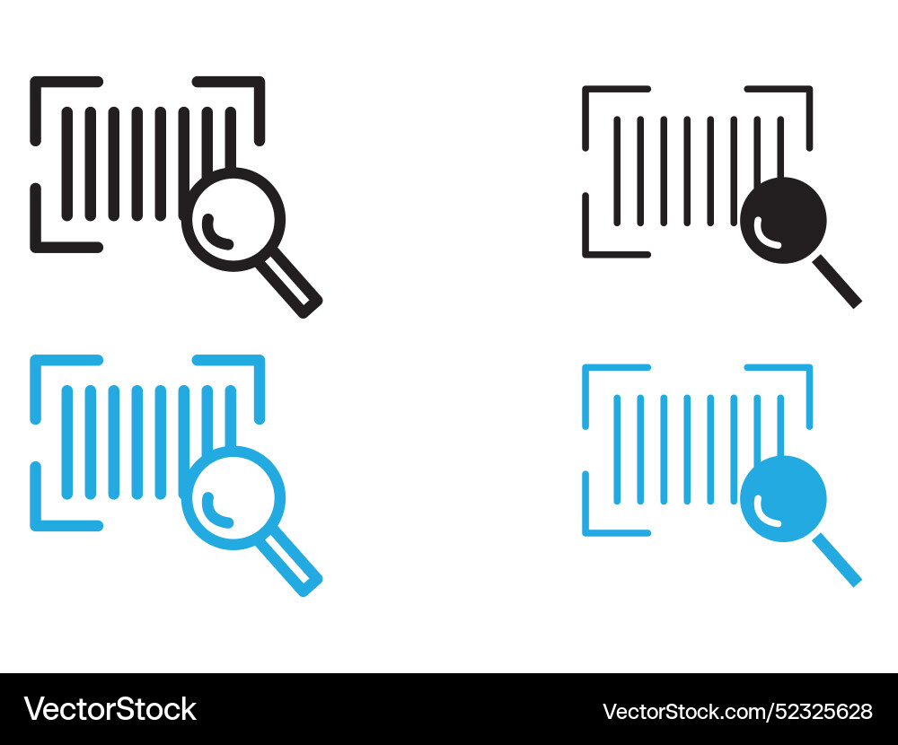 Bar code scanner icon black and white outline sign