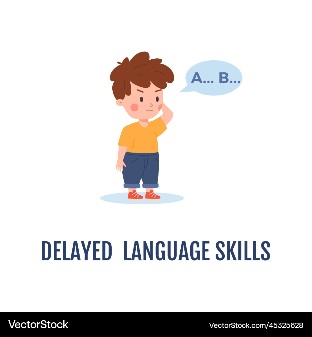 Delayed language skills in children as symptom Vector Image