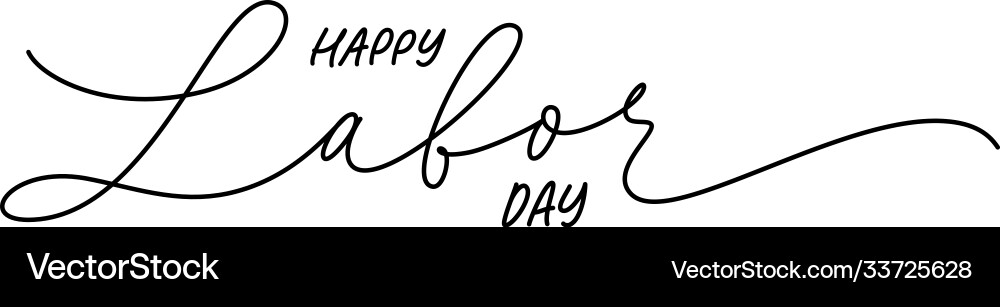 Happy Labor Day Calligraphy Royalty Free Vector Image