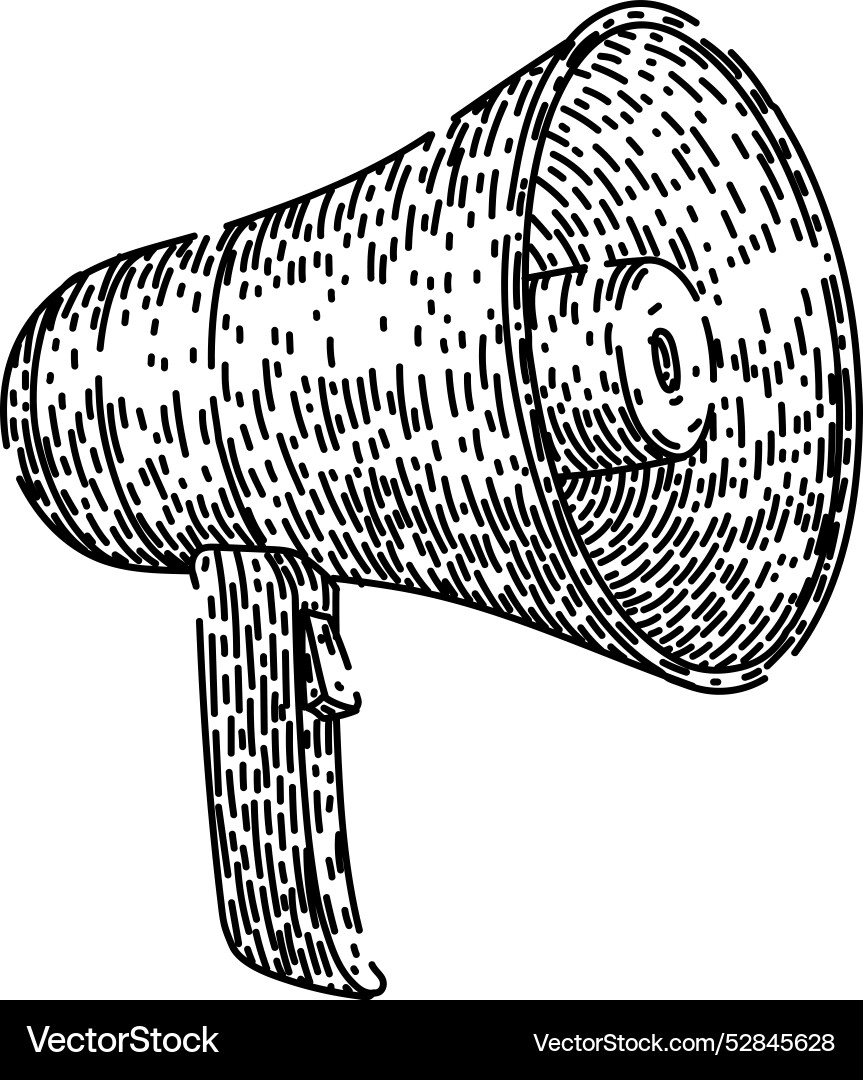 Isolated megaphone sketch hand drawn Royalty Free Vector