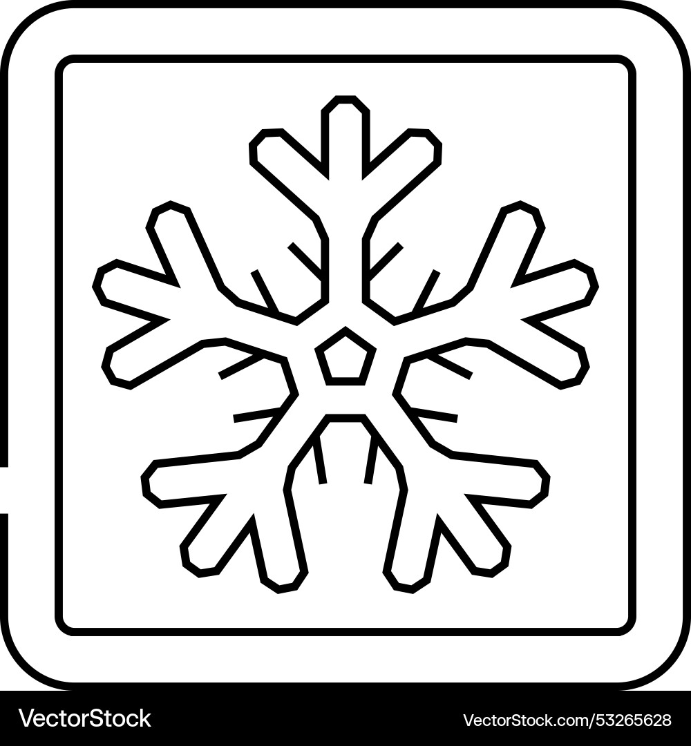 Keep refrigerated product label warning line icon Vector Image