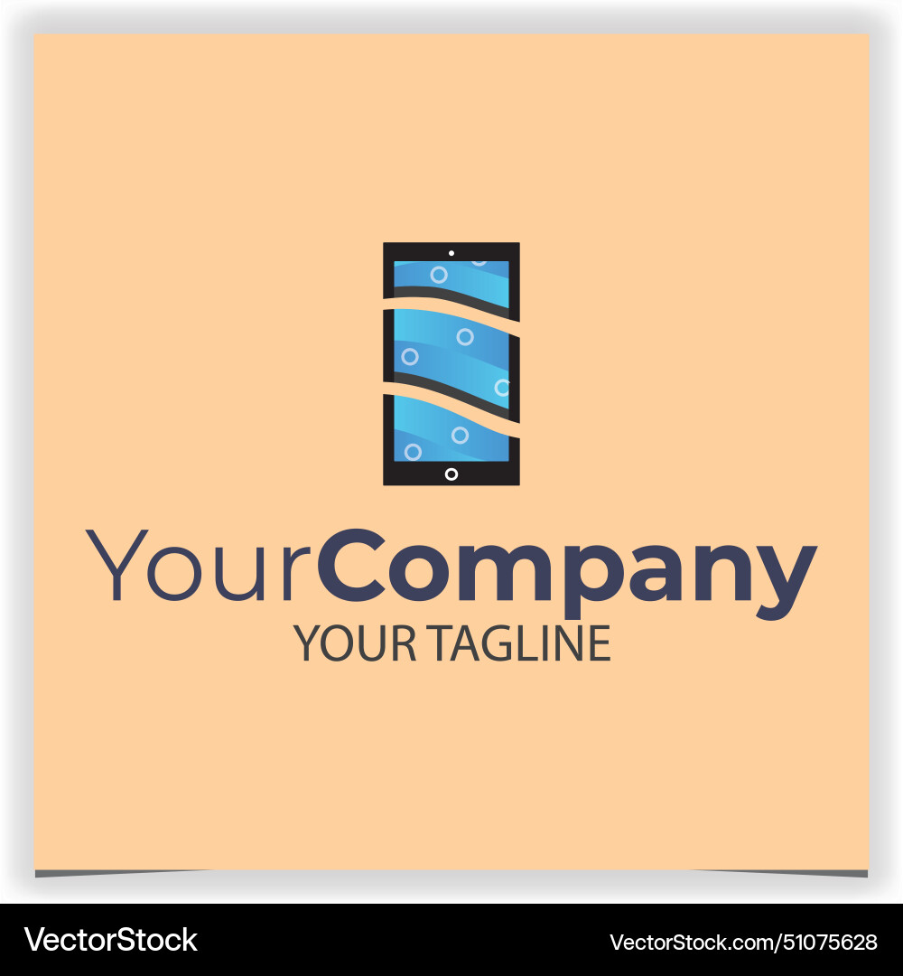 Mobile phone logo design template Royalty Free Vector Image