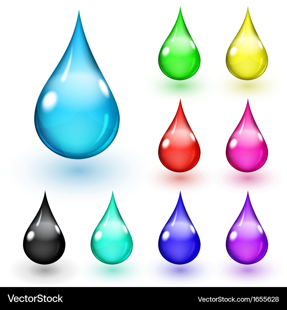 Multicolored drops Royalty Free Vector Image - VectorStock