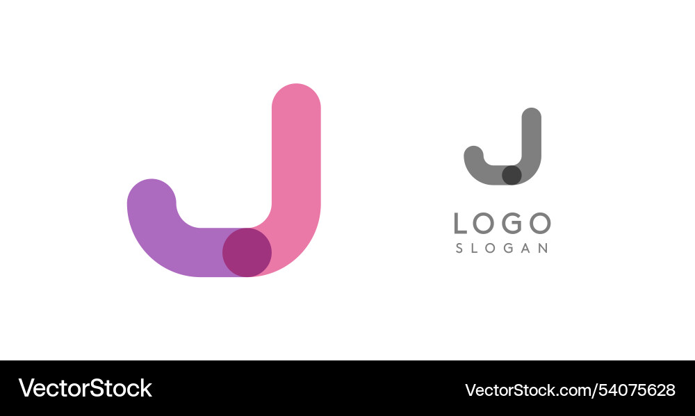 Soft rounded trendy logo geometric colorful Vector Image