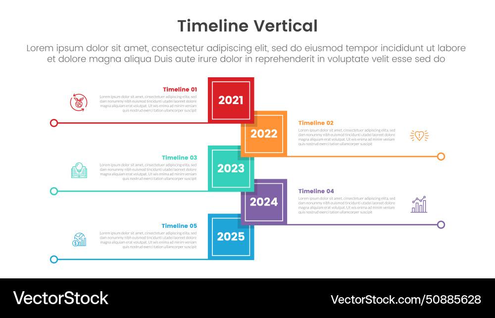 Vertical timeline milestone infographic template Vector Image