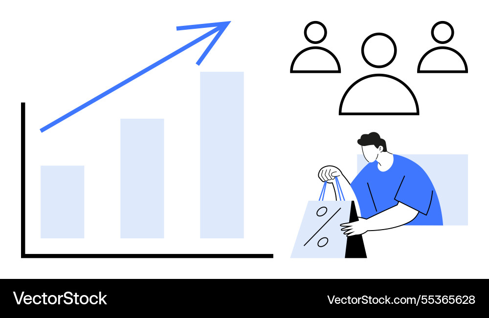 Wachstumsdiagramm mit Pfeil nach oben Gruppe von Menschen