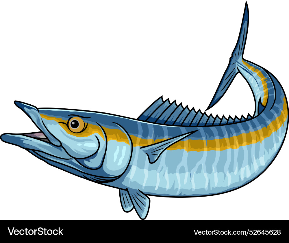 Wahoo fishing logo image Royalty Free Vector Image
