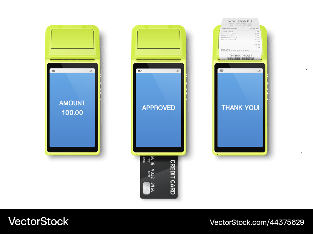 3d realistic green wi-fi payment machine Vector Image