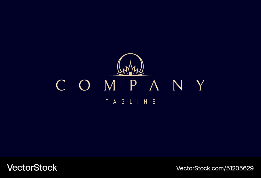 A golden logo with an abstract image Royalty Free Vector