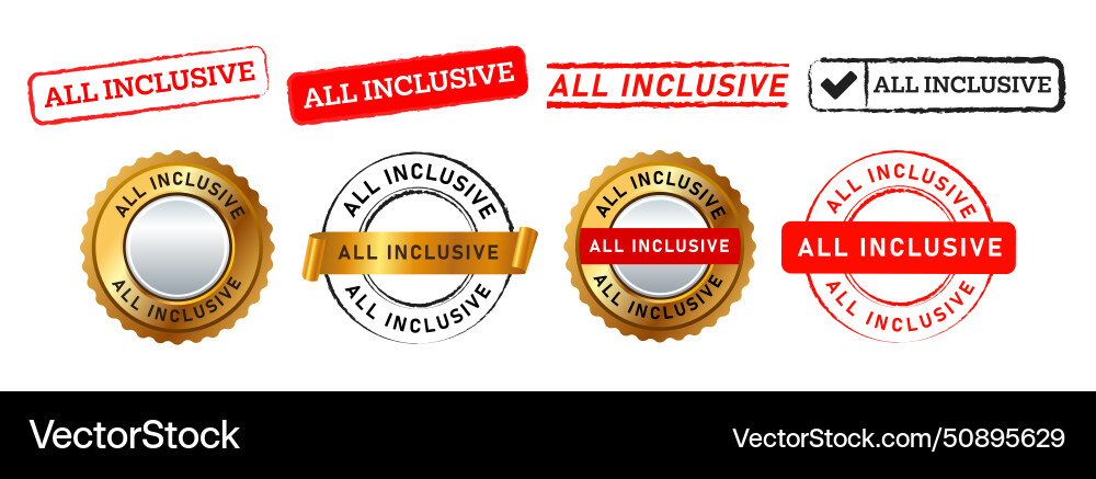 All inclusive rectangle circle stamp and seal Vector Image