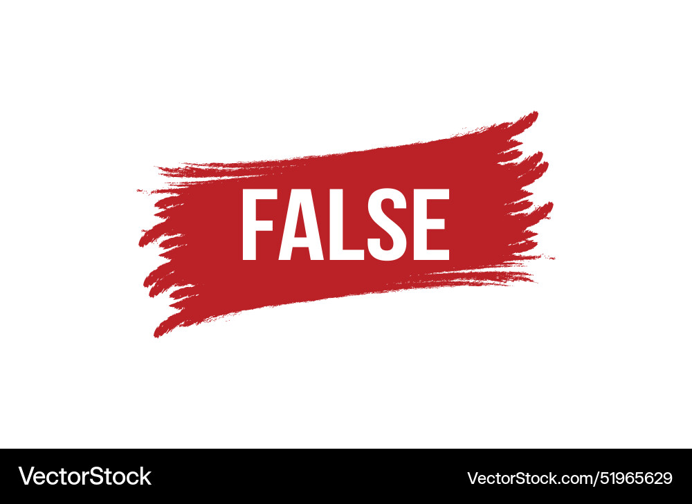Brush style false red banner design on white Vector Image