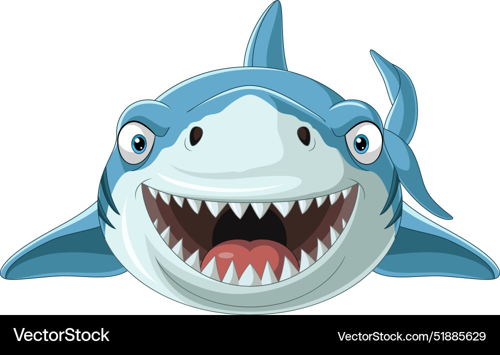 Cartoon happy shark Royalty Free Vector Image - VectorStock