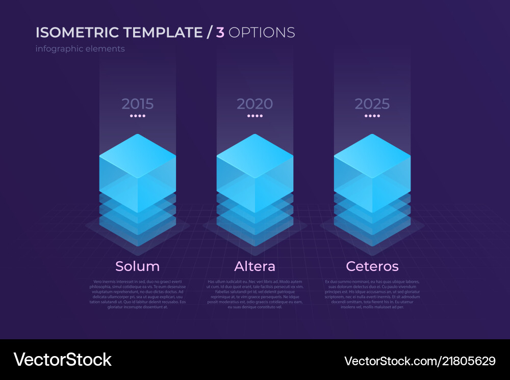 Design with isometric elements template Royalty Free Vector