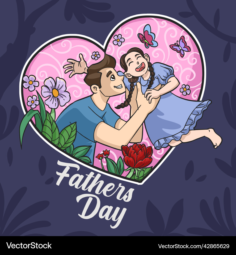 Father love daughter fathers day concept Vector Image