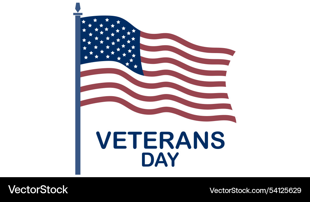 Honoring veterans day with the us flag Royalty Free Vector