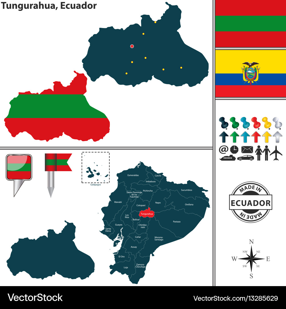 Map of tungurahua ecuador Royalty Free Vector Image