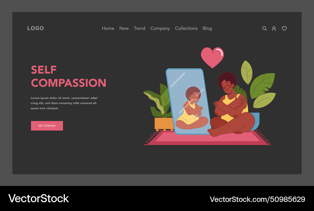 Self-compassion theme Royalty Free Vector Image