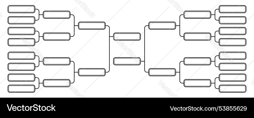Tournament bracket blank sport game Royalty Free Vector