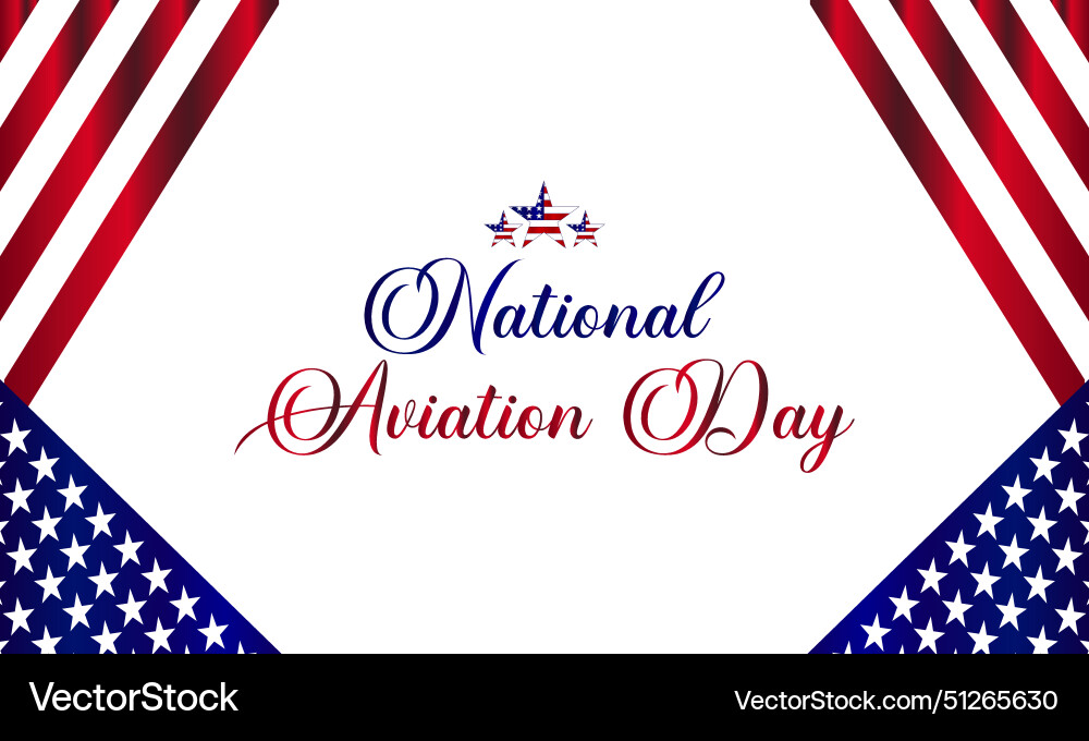 Beautiful national aviation day stylish text Vector Image