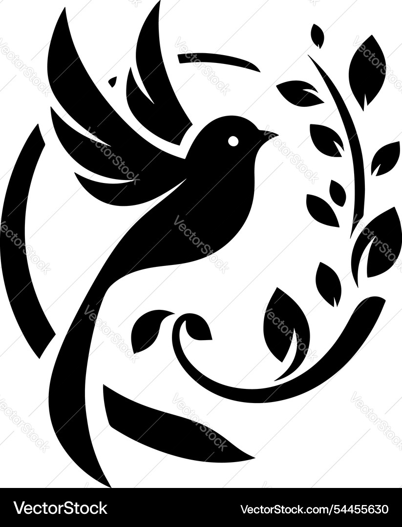 Bird and floral design Royalty Free Vector Image