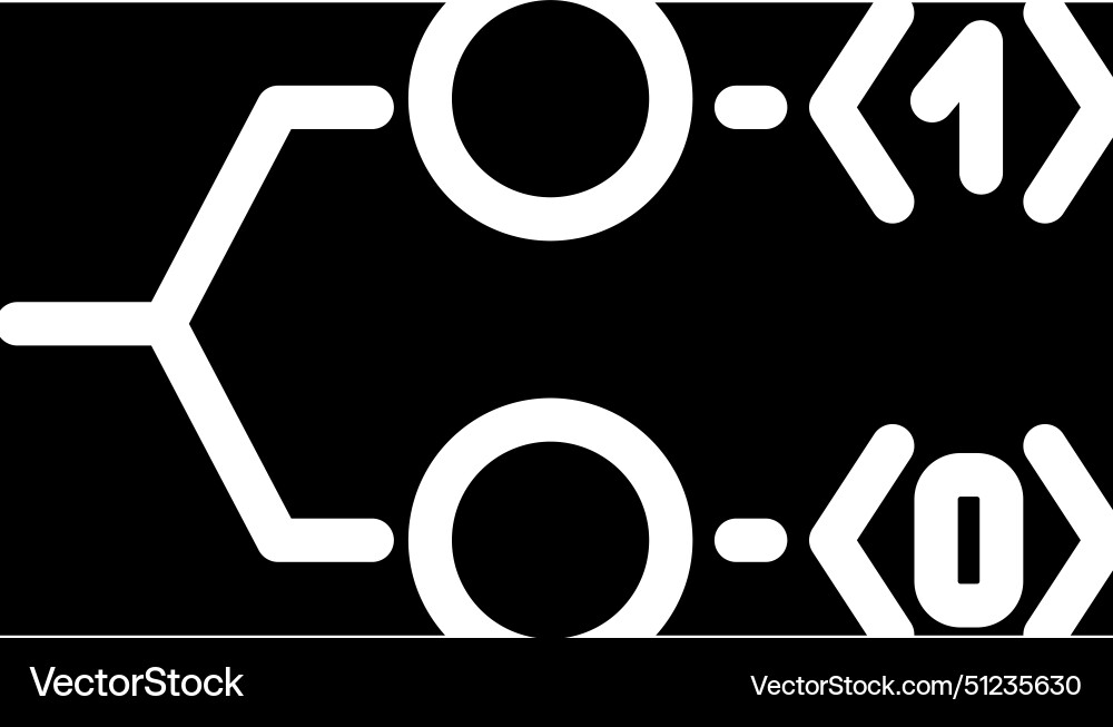 Bit quantum technology glyph icon Royalty Free Vector Image