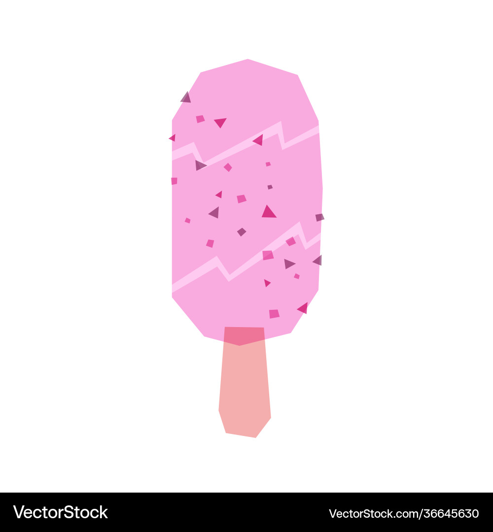 Bright pink ice cream with overprint blending Vector Image