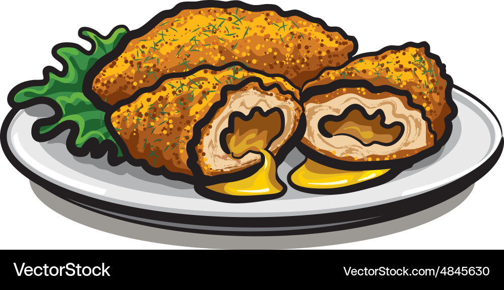 Chicken kiev cutlet Royalty Free Vector Image - VectorStock