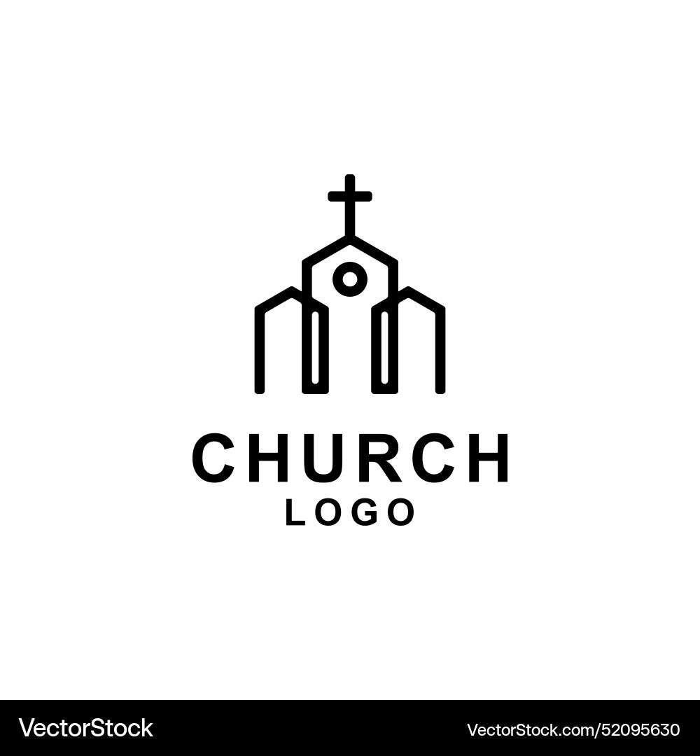 Church line art logo design Royalty Free Vector Image