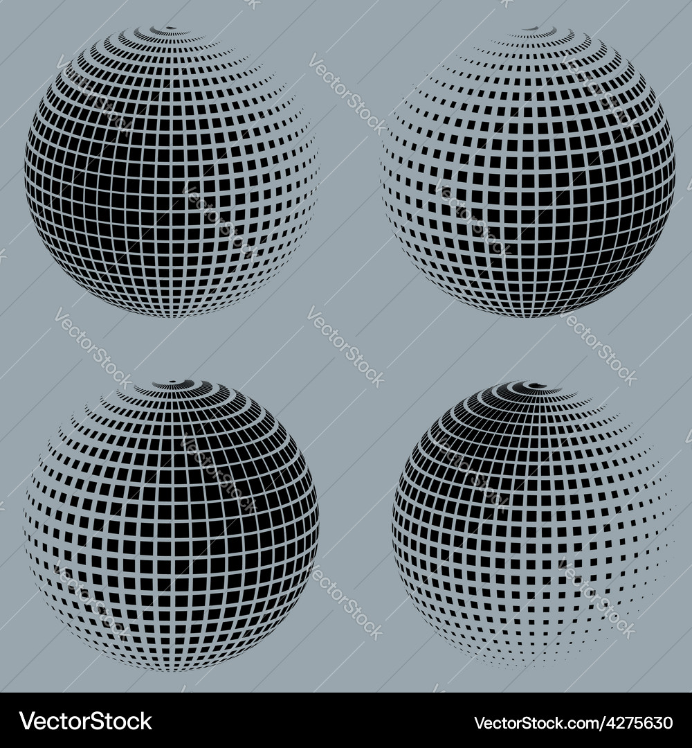 Collection of halftone sphere logo template Vector Image