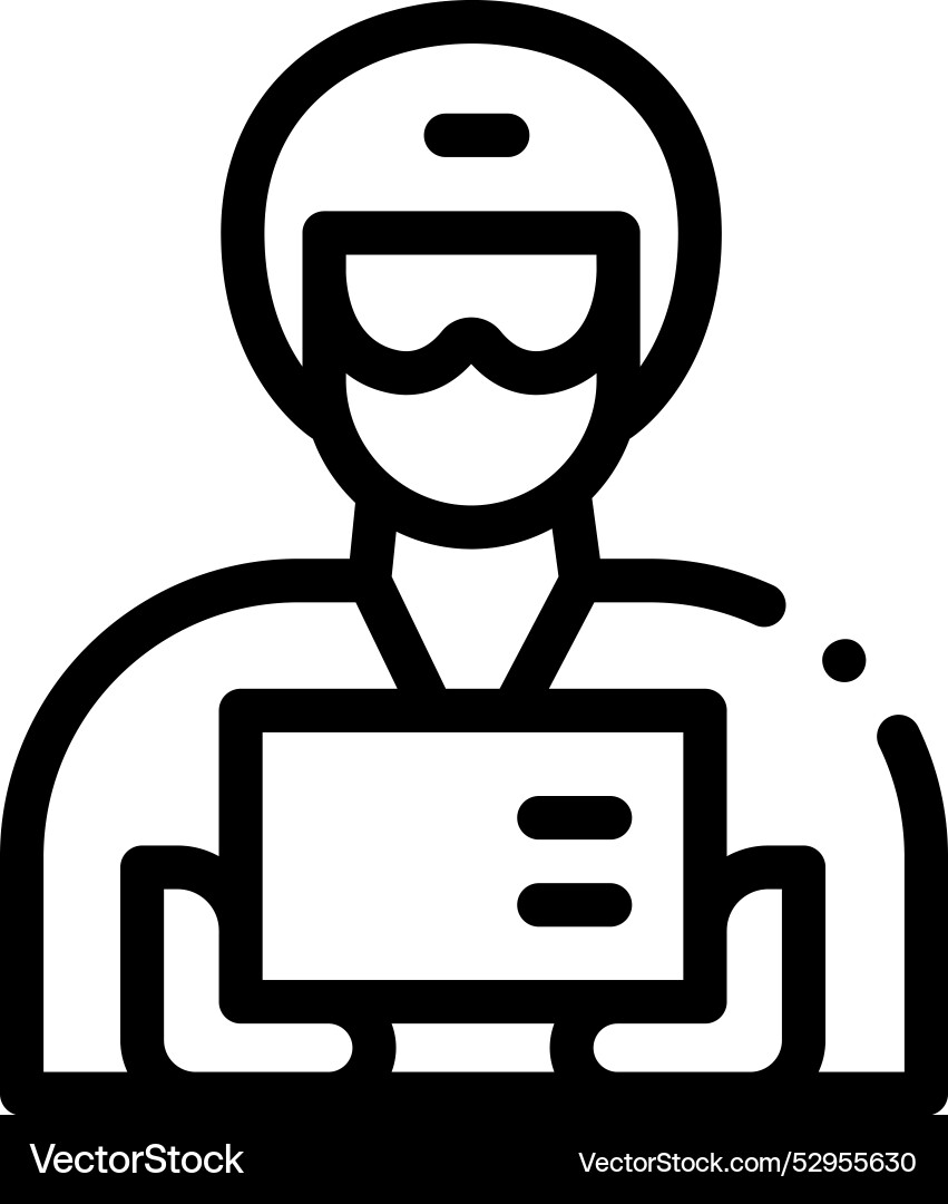 Delivery courier icon thin linear style design Vector Image