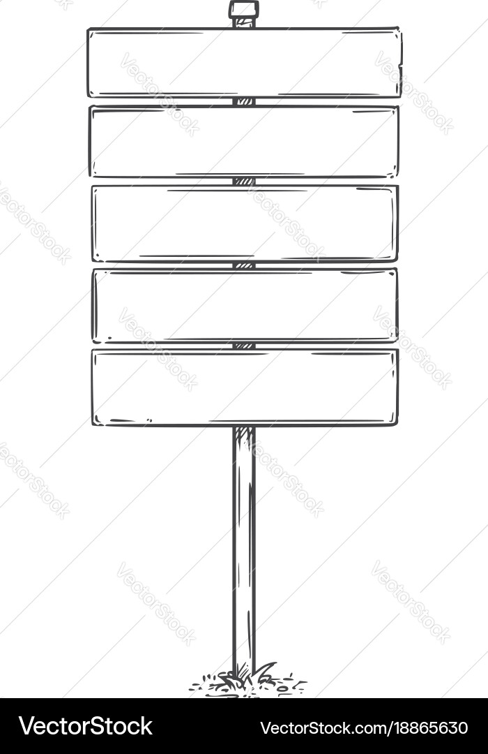 Empty blank sign board drawing Royalty Free Vector Image