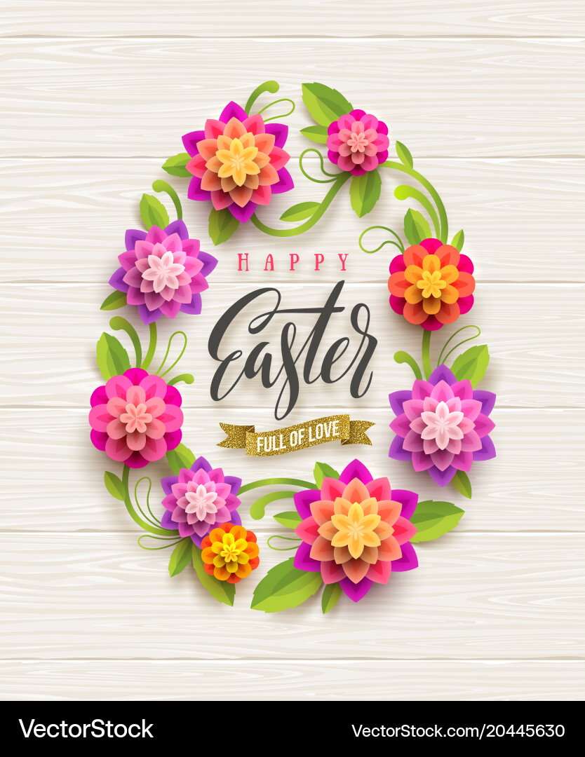 Floral Easter Frame Royalty Free Vector Image - VectorStock