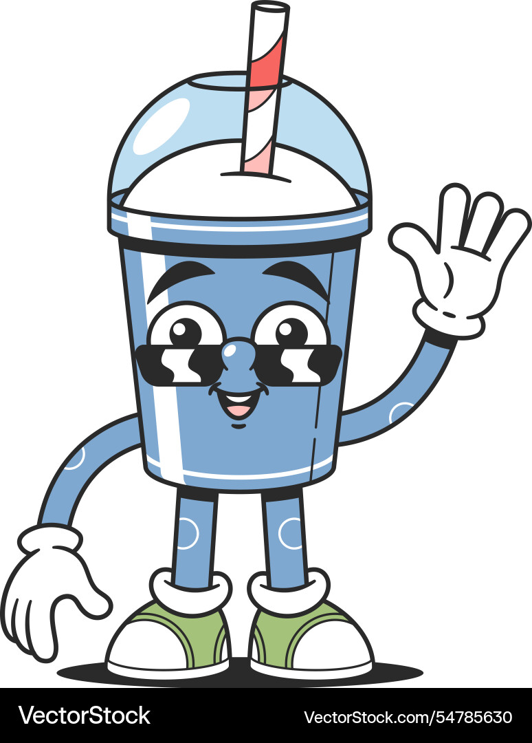 Funky milkshake sweet drink character Royalty Free Vector