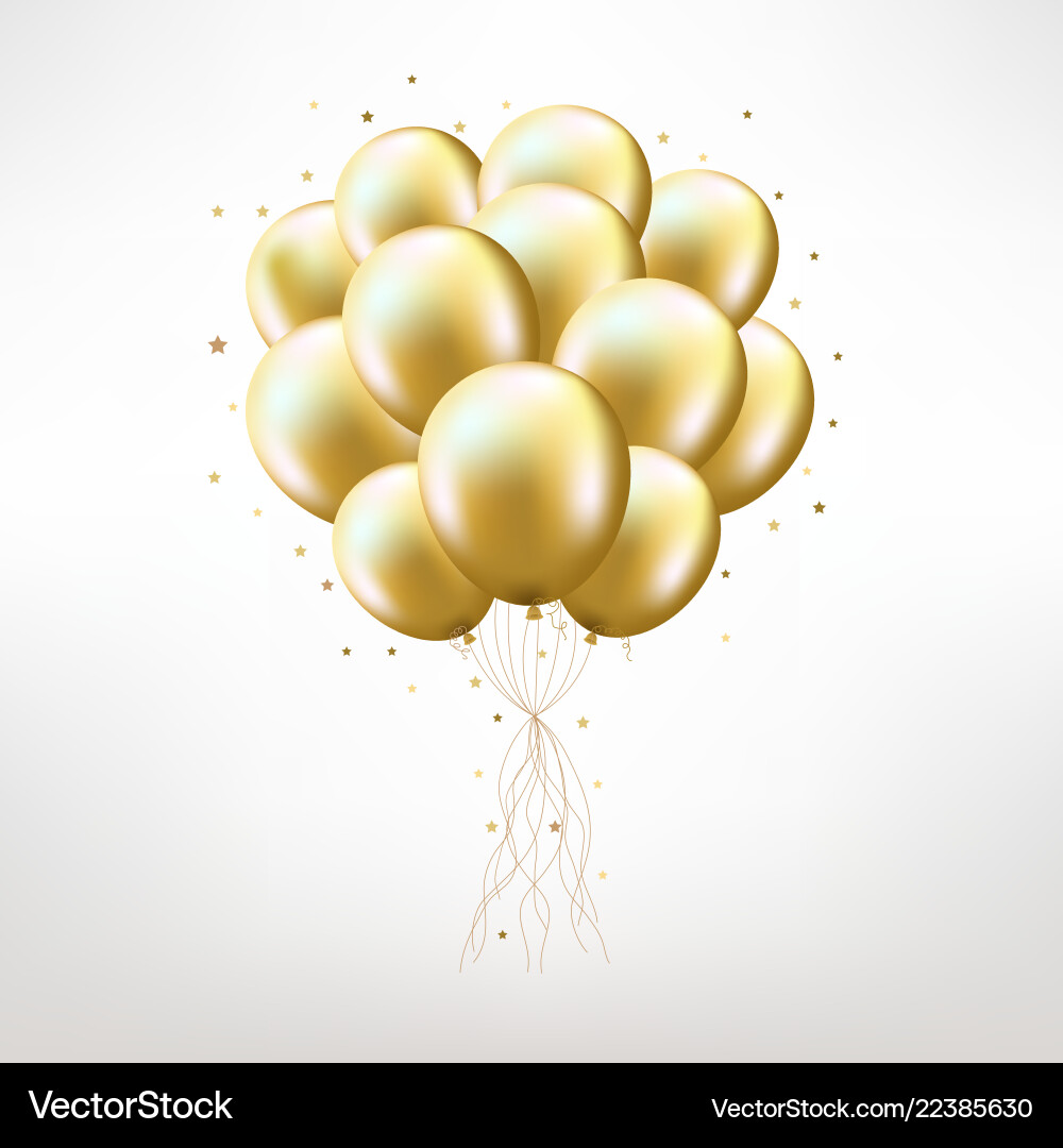 Golden balloons Royalty Free Vector Image - VectorStock