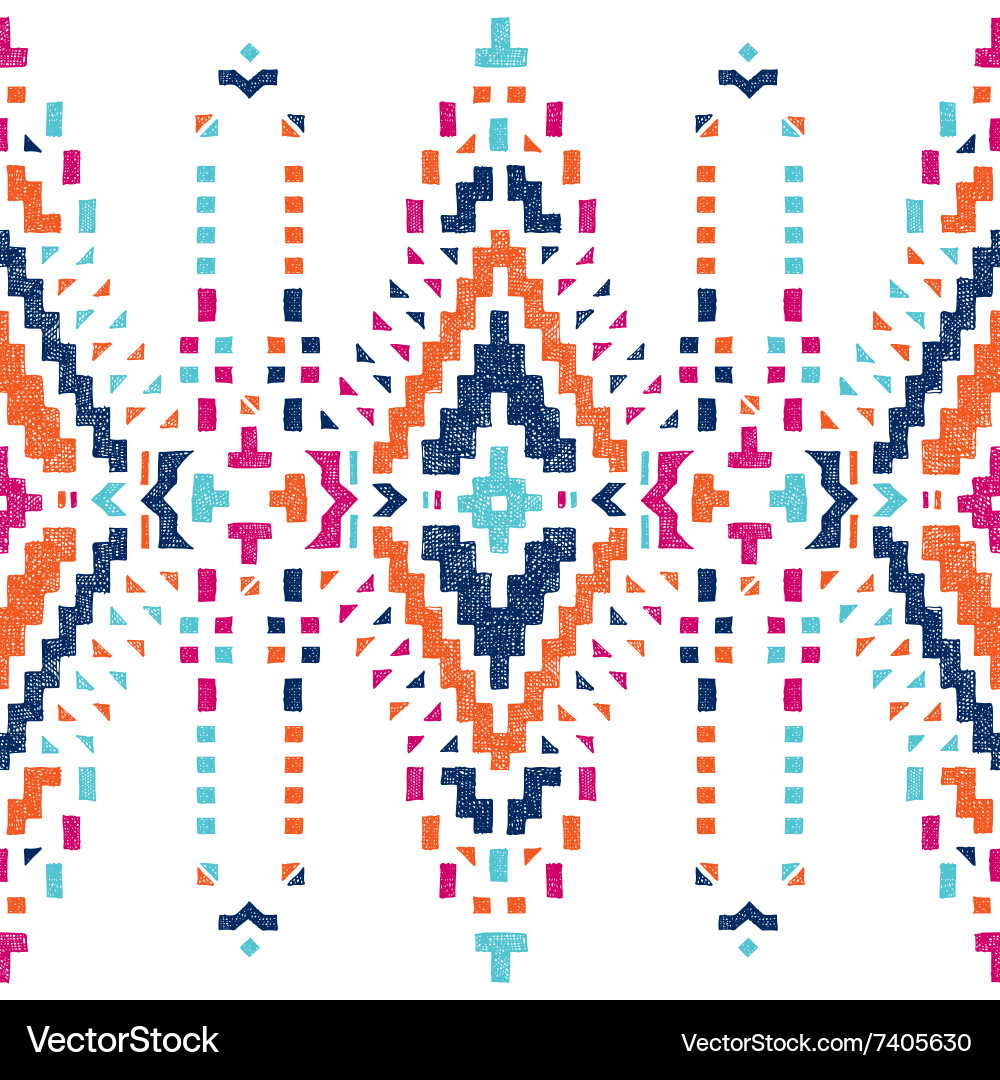 Hand drawn tribal seamless border Royalty Free Vector Image