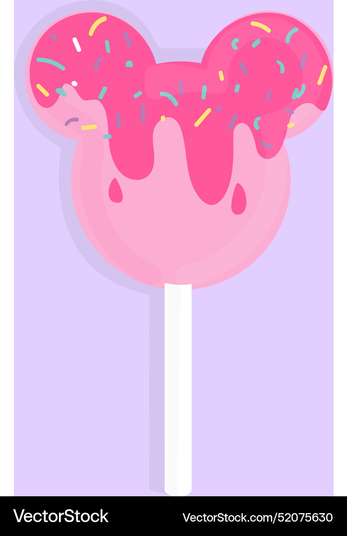 Mickey mouse face shape lollipop Royalty Free Vector Image
