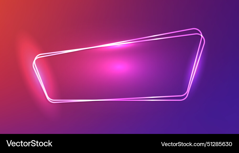 Neon double frame with shining effects Royalty Free Vector