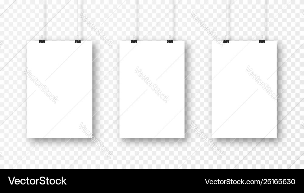 Poster mockup isolated on transparent background Vector Image