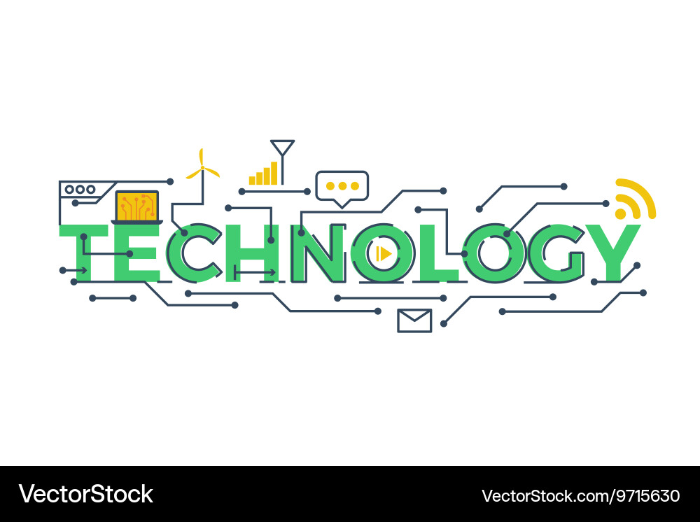 Technology word Royalty Free Vector Image - VectorStock