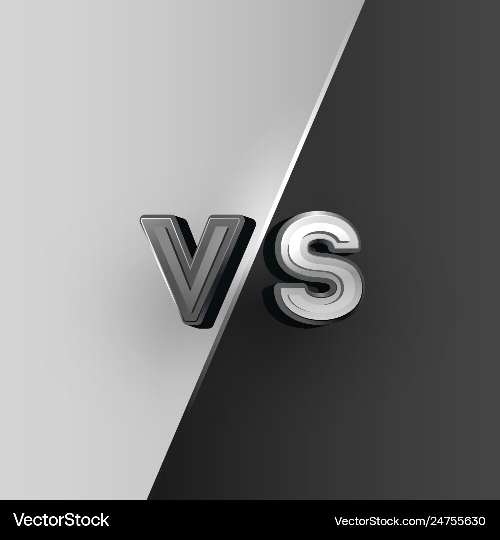 Versus logo black and white vs letters Royalty Free Vector