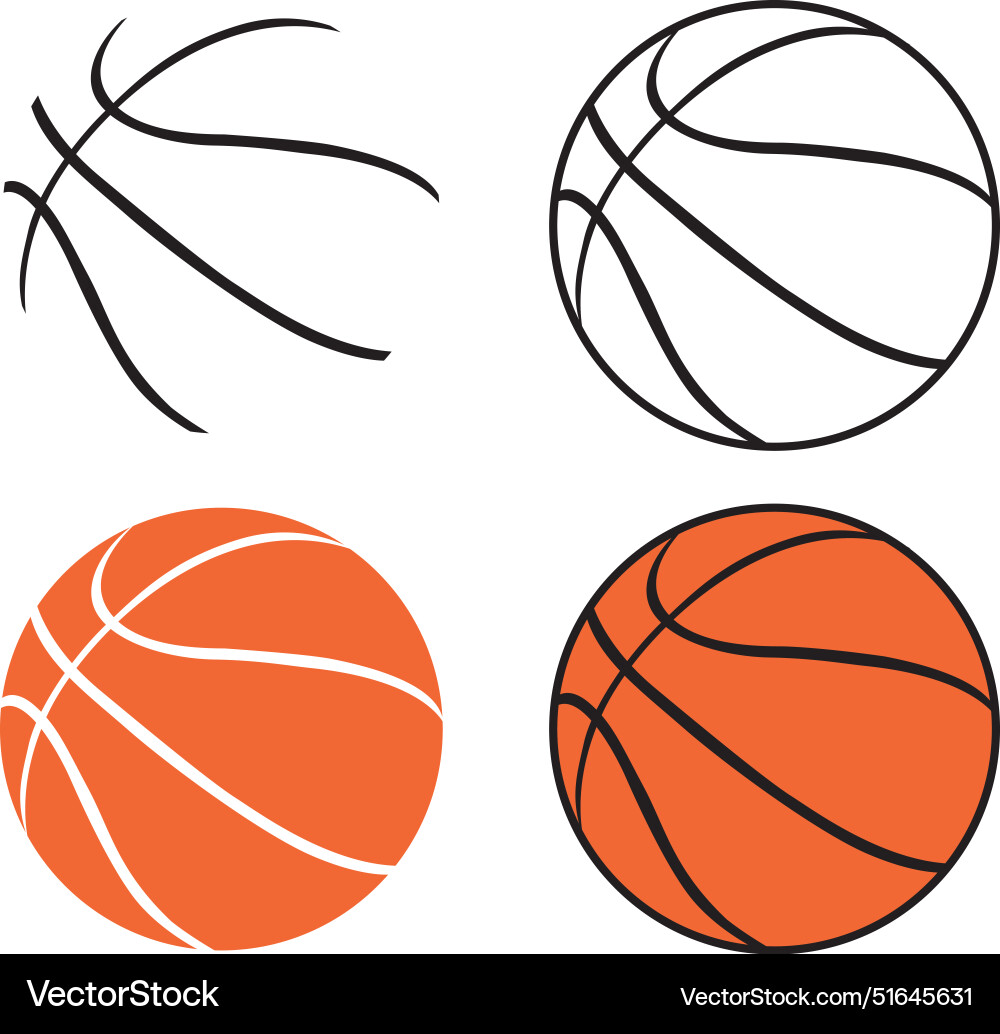 Basketball Clip Art Set Royalty Free Vector Image