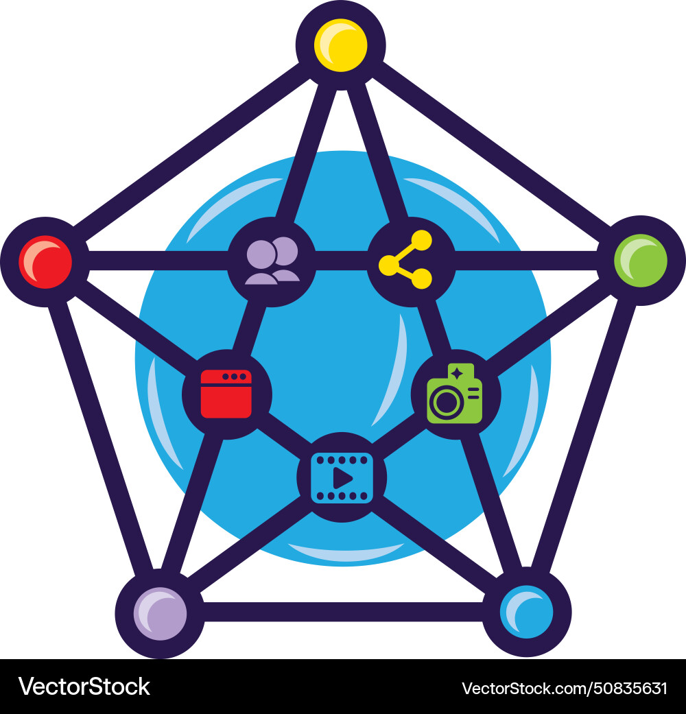 Fediverse connection global Royalty Free Vector Image