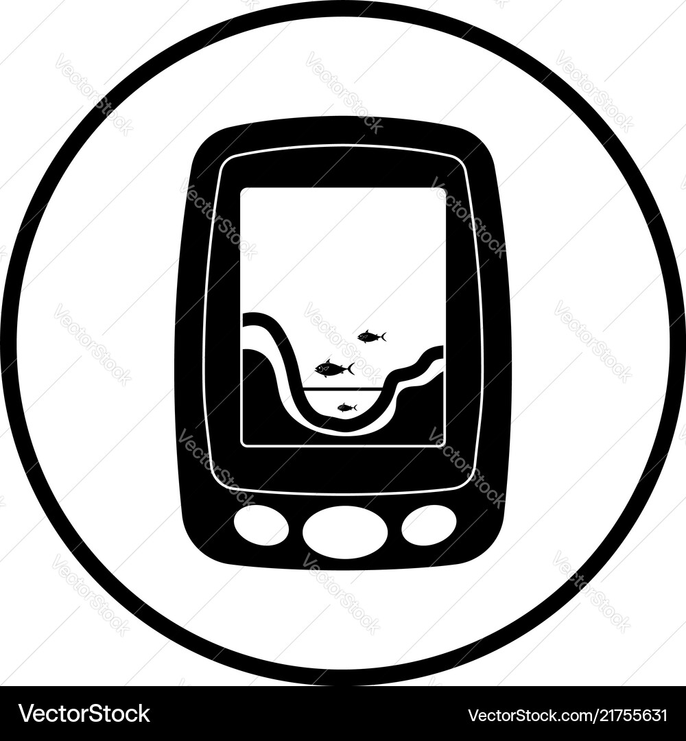 Icon of echo sounder Royalty Free Vector Image